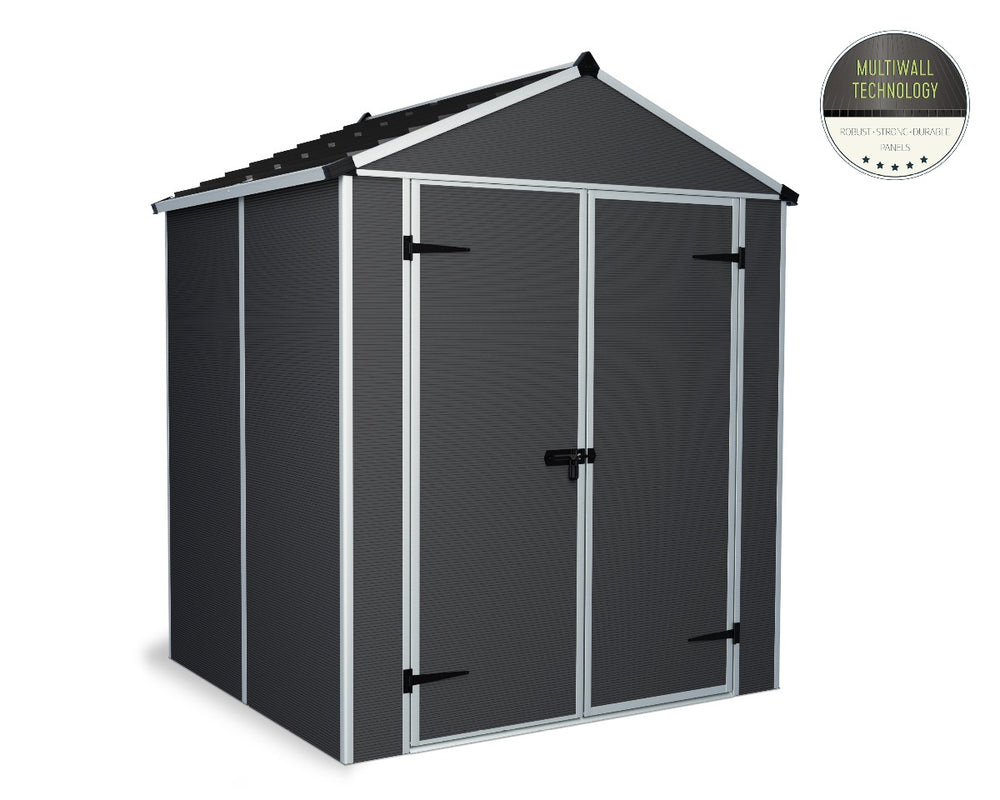 Rubicon™ ~6 ft. x 5 ft. Grey Storage Shed | Palram-Canopia - Awnings-Canada
